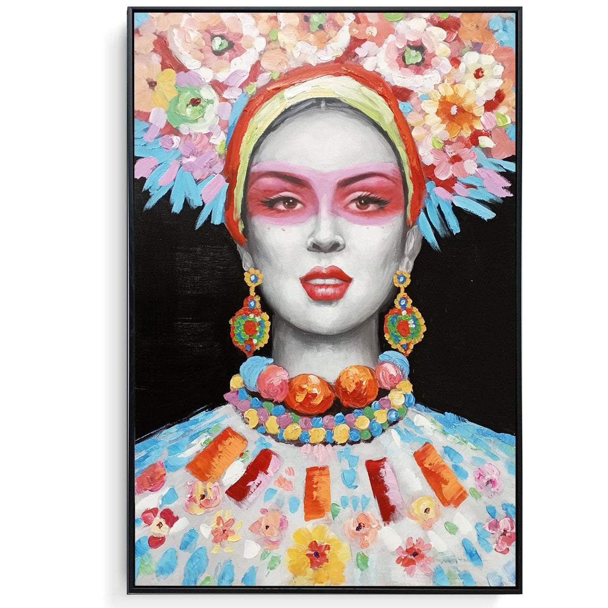 Framed Oil Painting - Floral Portrait Raspberry – Fervor + Hue Trade Framed Oil Painting - Floral Portrait Raspberry – Fervor + Hue Trade
